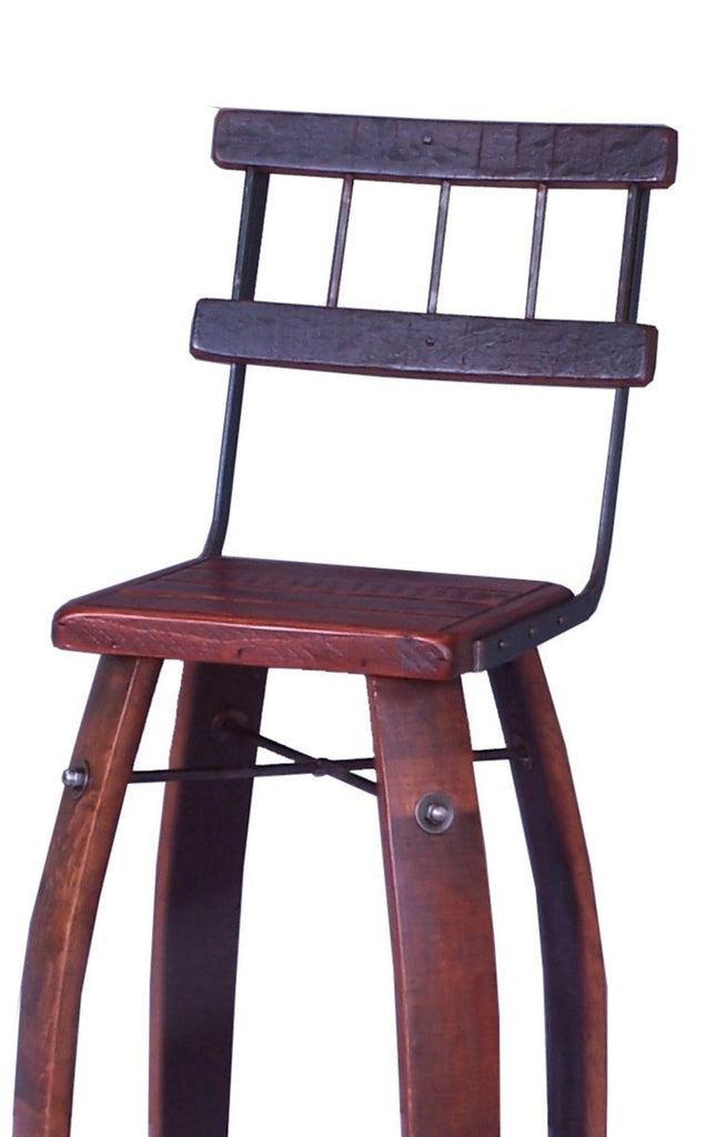 Wine Barrel Stool W/ Back 169W – The Rustic Furniture Store